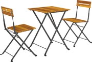 Outsunny teakový bistro set pro 2 – skládací stůl a 2 židle | Aosom
