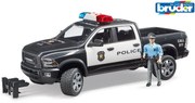 Auto bruder konstrukční vozy - policejní pick-up ram2500 s policistou
