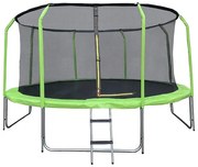 Trampolína COMFORT 427cm zelená s žebříkem