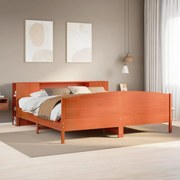 Postel s knihovnou bez matrace 200 x 200 cm masivní borovice 3323055