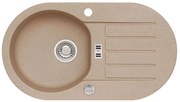 Alveus Niagara - Granitový dřez 78x44 cm, s ovládáním odtoku, beige 1076859