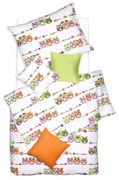 SCANquilt povlečení KREP sovičky bílopestrá 90 x 135/45 x 65 cm