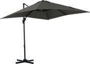 Sluneční Umbrella Outsunny 245 x 245 cm Zahradní Umbrella S Kloubovým Mechanismem a Otáčecí Rukojetí Nastavitelný Umbrella Roma Šedý | Aosom