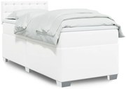Box spring postel s matrací bílá 100x200 cm umělá kůže 3286109