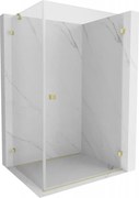 Mexen Lunar-B, pravostranný výklopný sprchový kout 85 x 80 cm, 8mm čiré sklo, zlatý kartáčovaný - 832-085-080-55-00-P
