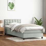 Box Spring Postel s matrací Světle šedá 90x220 cm Samet 3316623