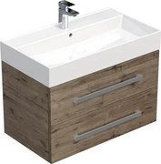 Koupelnová skříňka s umyvadlem SAT Cube Way 80x53x46 cm dub Wellington mat CUBE46802DWSAT