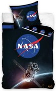 Carbotex Bavlněné povlečení 140x200 Nasa black cosmos cosmonaut povlak na polštář 70x90 C24