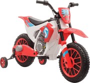 HOMCOM Dětská Elektrická Motorka 12V s 2 Odnímatelnými Stabilizátory pro Děti od 3 Let PP Kovová Červená+Bílá 106,5 x 51,5 x 68 cm | Aosom