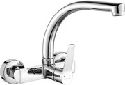 Kuchinox Vilava, nástěnná dřezová baterie s výlevkou ve tvaru F, chromová, LAV-BKW_087D