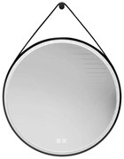 kielle Idolio - Zrcadlo s LED osvětlením a vyhříváním, průměr 59 cm, černá 50324004