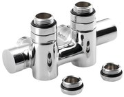 Sapho Twin Combi - Připojovací sada ventilů, středové připojení, pravé, rozteč 50 mm, chrom CP461S