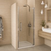 Jednokřídlé sprchové dveře HANS pro instalaci do niky 80 cm Brillant Sklo TRANSPARENT 200 cm HA PIV 08020 VPE