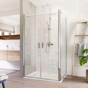 Mereo Mereo, Sprchový kout, Lima, obdélník, lítací dveře a pevný díl, chrom ALU, sklo Čiré, CK87553K