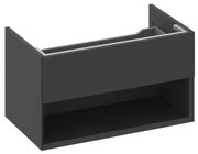 Ravak Lite - Umyvadlová skříňka 80x45x43 cm, 1 zásuvka, matná černá X000001862