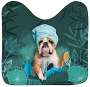 Zelená WC koupelnová předložka 45x45 cm Doggy zen – douceur d'intérieur