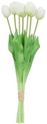 Kytice 7ks bílých realistických tulipánů Tulips - 43cm
