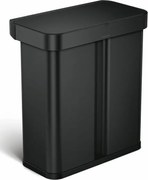 Simplehuman RECTANGULAR 58L DUAL, černá matná ocel - ST2043 Nové, pouze rozbaleno - Bezdotykový koš
