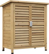 Dřevěná zahradní kůlna Outsunny 87x46,5x96,5 cm se 2 vnitřními policemi a šikmou střechou | Aosom