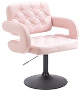 LuxuryForm DESIGN Otočná židle ADRIA VELUR na černém talíři - růžová