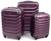 Rogal Fialová sada 3 skořepinových kufrů "Premium" - M (35l), L (65l), XL (100l)