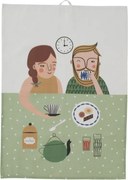 Lněná utěrka Fika 50x70