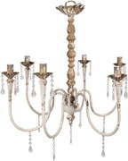 Béžový antik stropní lustr Auréli - 72*72*67 cm E14/ 6*25W