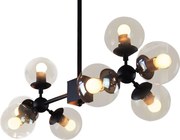 Toolight - Závěsné stropní svítidlo 8xE27 APP269-8C, černá + kouřové sklo, OSW-00649