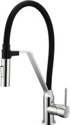 Invena Terra, kuchyňská baterie s elastickým ramenem, černá-chrom, INV-BZ-54-L04-D