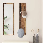 věšák, nástěnný, 1 prkno, háčky, kompozitní dřevo, 100x20x1,5 cm, staré dřevo, Dekorino TK20260016