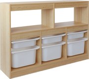 Organizér s úložnými boxy, dub/bílá, TRIVIX