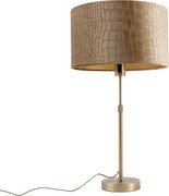 Stolní lampa bronzová se sametovým stínidlem krokodýl 35cm - Parte