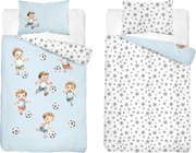 Detexpol Dětské bavlněné povlečení 90x120 cm Modrý fotbal – MAYAMOO – vzor 5142 A