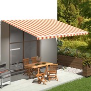 Náhradní plachta na markýzu žlutá a oranžová 500 x 350 cm polyesterová 312022
