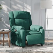 Elektrické polohovací křeslo tmavě zelené textil 3205184