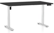Výškově nastavitelný stůl OfficeTech B, 120 x 80 cm, bílá podnož, černá