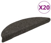 Schodové rohože samolepicí 20 ks 56 x 17 x 3 cm antracitové půlkulaté 3365675
