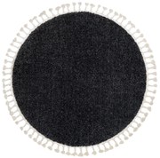 Dywany Łuszczów, Kusový koberec Berber 9000 grey kruh, 120x120 (průměr) kruh, šedá, obývací pokoj