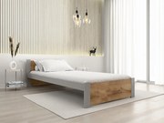 Postel IKAROS 90 x 200 cm, dub artisan/šedá Rošt: S lamelovým roštem, Matrace: Bez matrace
