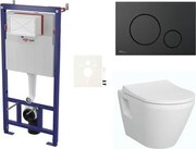 Cenově zvýhodněný závěsný WC set SAT do lehkých stěn / předstěnová montáž + WC VitrA Integra SIKOSSINTRE68K