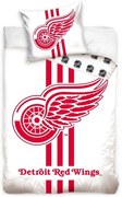 Hokejové ložní povlečení NHL Detroit Red Wings - bílé - 100% bavlna, perkál - 70 x 90 cm + 140 x 200 cm