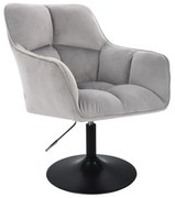 LuxuryForm DESIGN Otočné křeslo AMALFI VELUR na černém talíři - světle šedé