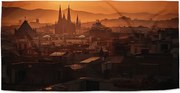 Sablio Ručník Barcelona Night Skyline - 30x50 cm