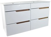 Comodo Koupelnová skříňka s keramickým dvojumyvadlem Spok 120-4Z