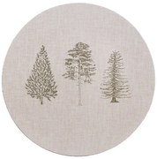 Béžový servírovací talíř se stromky Natural Pine Trees - Ø 33*1 cm