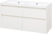 Mereo Mereo, Opto, koupelnová skříňka s umyvadlem z litého mramoru 121 cm, bílá, dub, bílá/dub, černá, CN913M