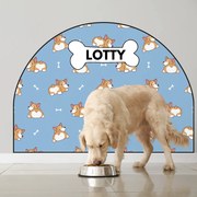 PIPPER. Ochranná textilní nálepka na zeď - Oblouk - Corgi Velikost: 120x96cm, Jméno: Se jménem