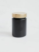 Kořenka skleněná černá TOM 192 ml se zlatým víčkem Twist Off Deep 58 mm