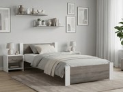 Postel IKAROS 90 x 200 cm, bílá/dub lanýž Rošt: S laťkovým roštem, Matrace: Matrace Coco Maxi 20 cm