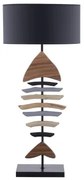 GONE FISHING FISHERMAN VILLAGE LAMP EBONY